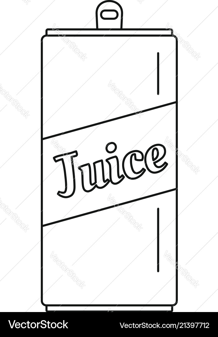 Juice can icon outline style Royalty Free Vector Image