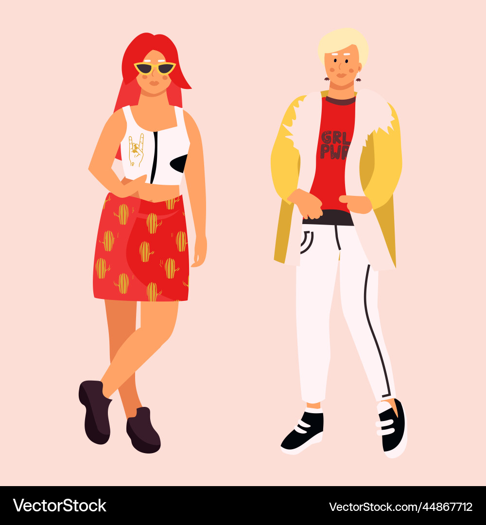 Photographers and cartoon models photo studio Vector Image