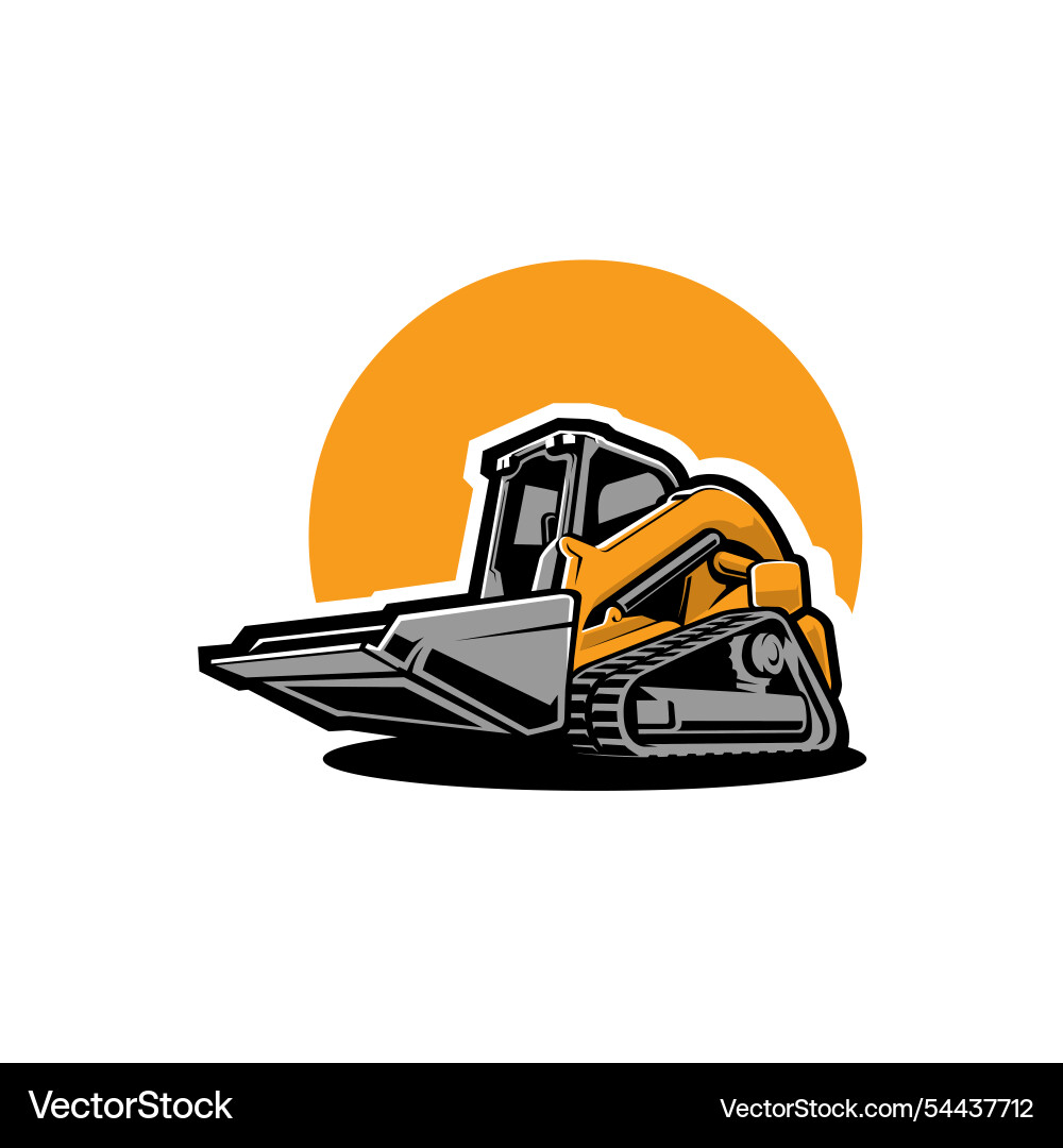 Premium skid steer tracked loader Royalty Free Vector Image
