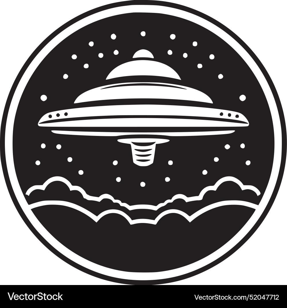 Ufo - black and white isolated icon Royalty Free Vector