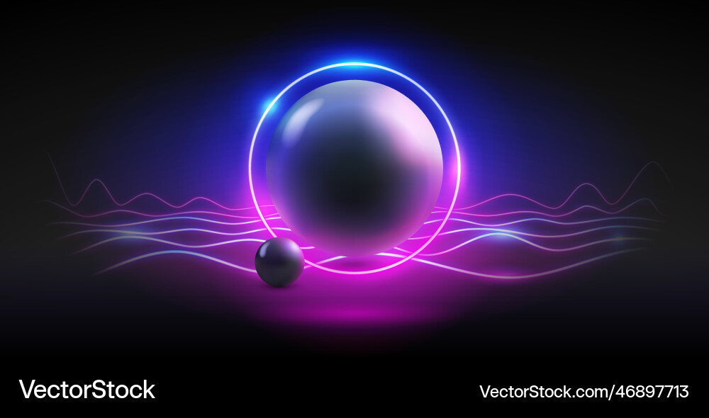 Abstract neon background in retro wave style Vector Image