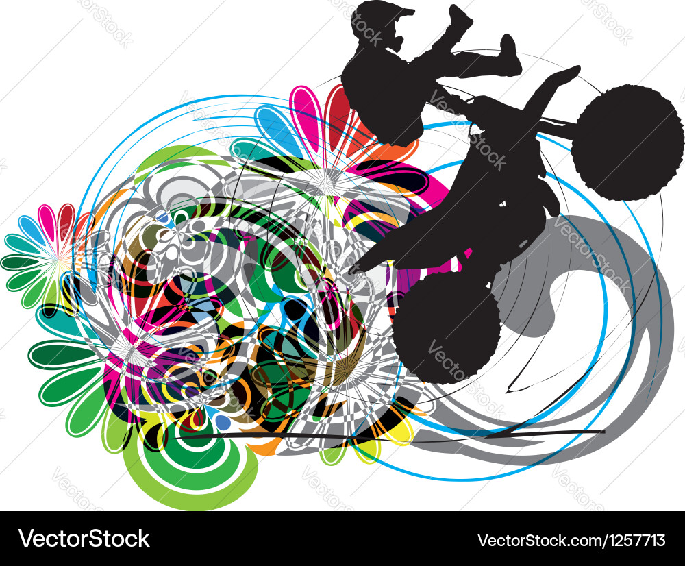 Biker in action Royalty Free Vector Image - VectorStock