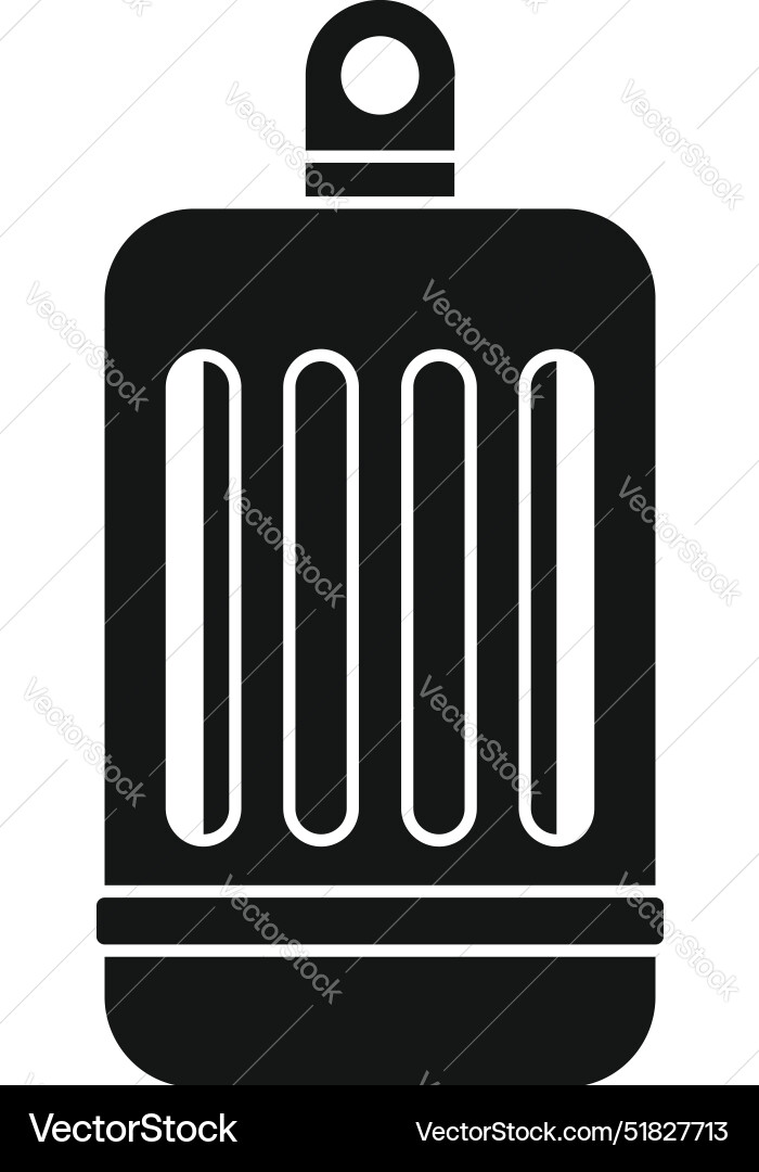 Black trash can hanging on wall simple icon Vector Image