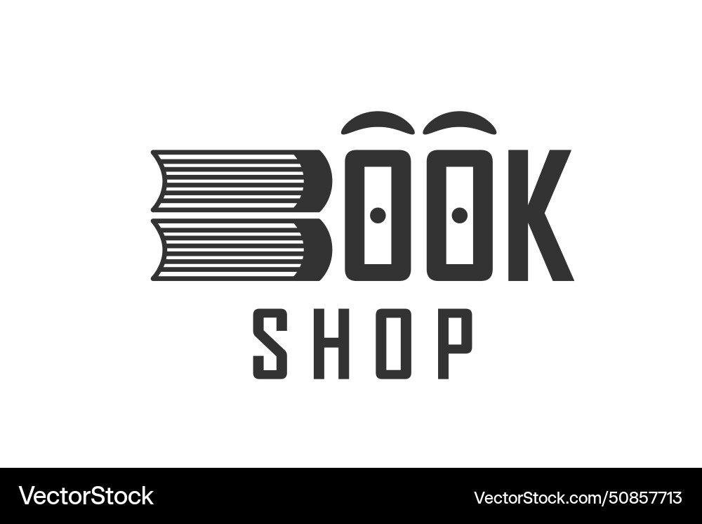 Book shop logo design Royalty Free Vector Image