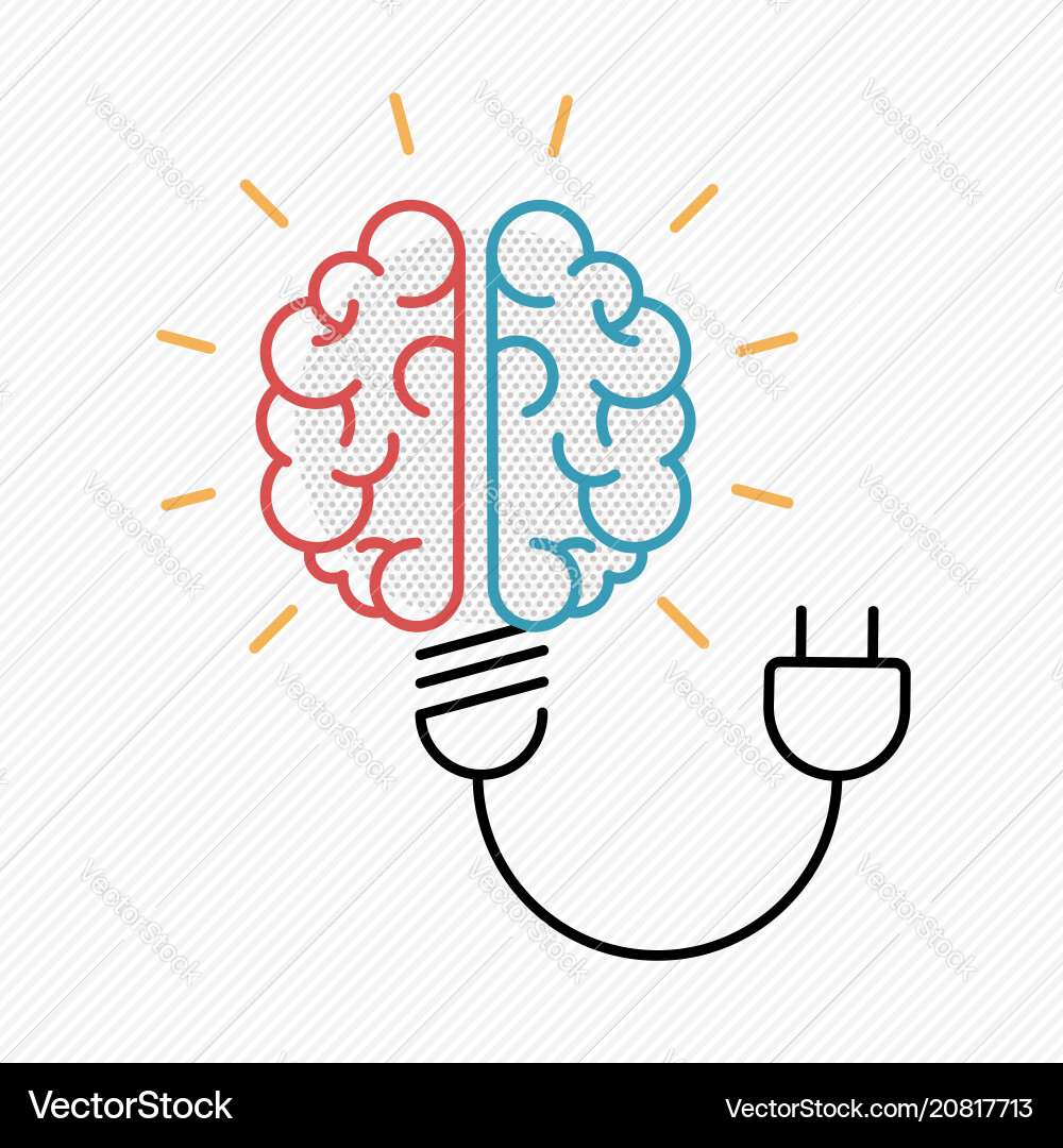 Brain Lightbulb - Idea Concept Royalty Free Vector Image