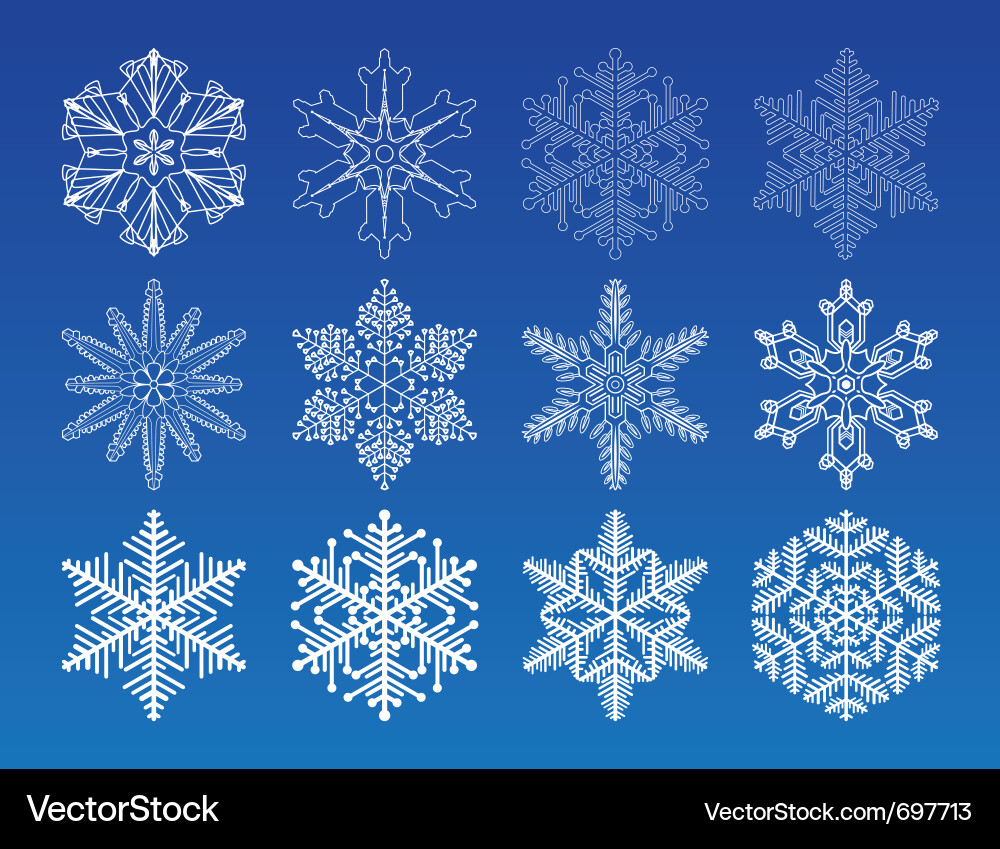 Decorative snowflakes set - winter series clip-art