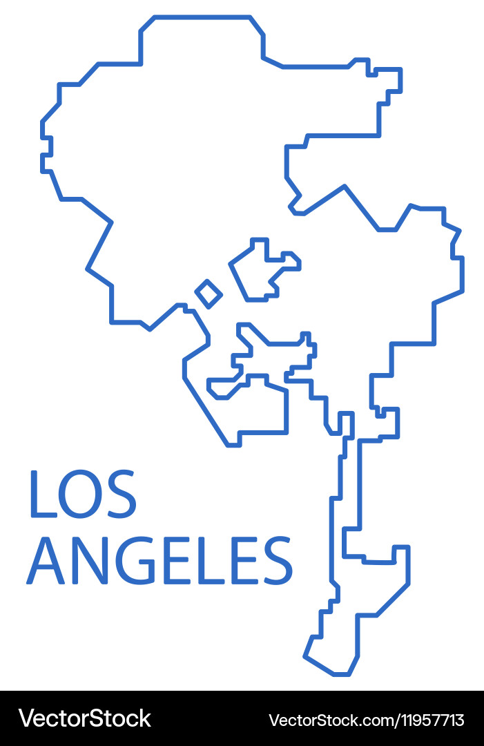 Los angeles map Royalty Free Vector Image - VectorStock