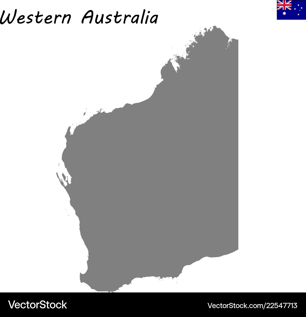 Map of western australia is a state Royalty Free Vector