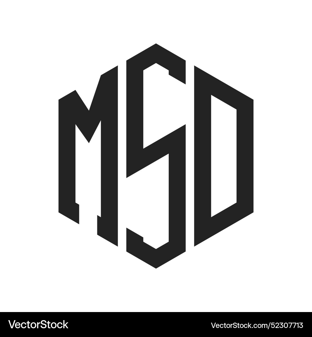 Msd logo design initial letter monogram Royalty Free Vector