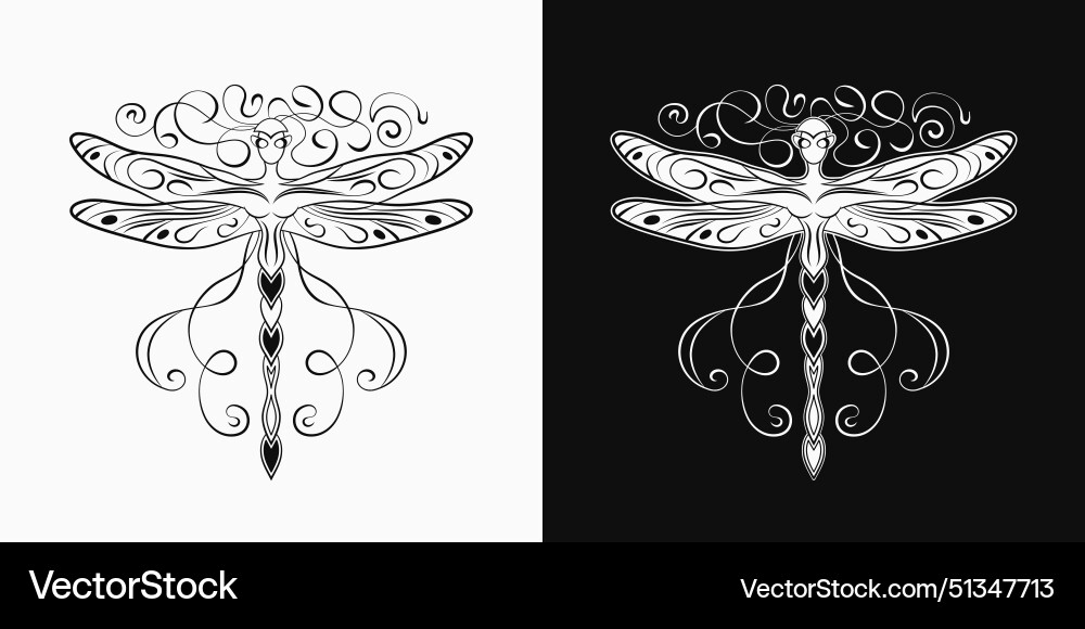 Pixie little fairy stylized like dragonfly Vector Image