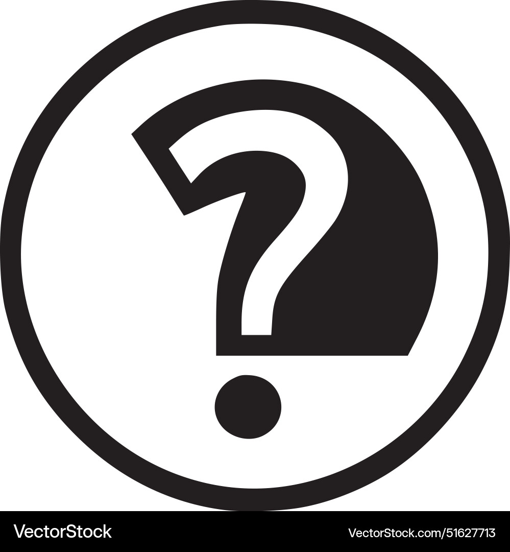 Question - black and white Royalty Free Vector Image