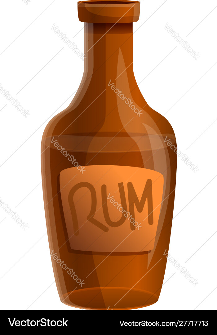 Rum bottle icon cartoon style Royalty Free Vector Image