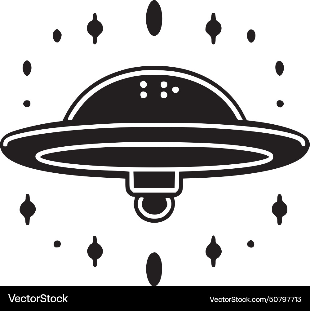 Ufo - minimalist and flat logo Royalty Free Vector Image