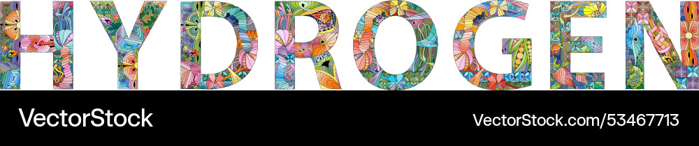 Word hydrogen is a chemical element Royalty Free Vector