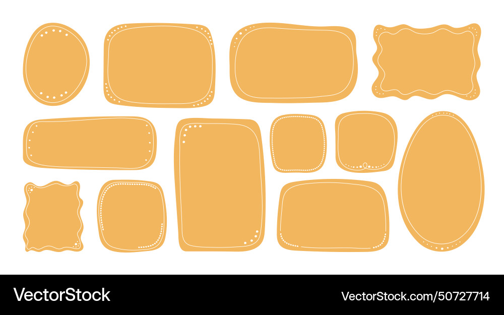 Blank hand drawn textbox with lines decoration Vector Image