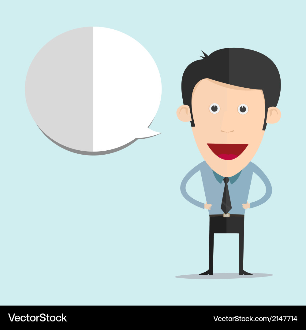 Cartoon with blank bubble in flat style Royalty Free Vector