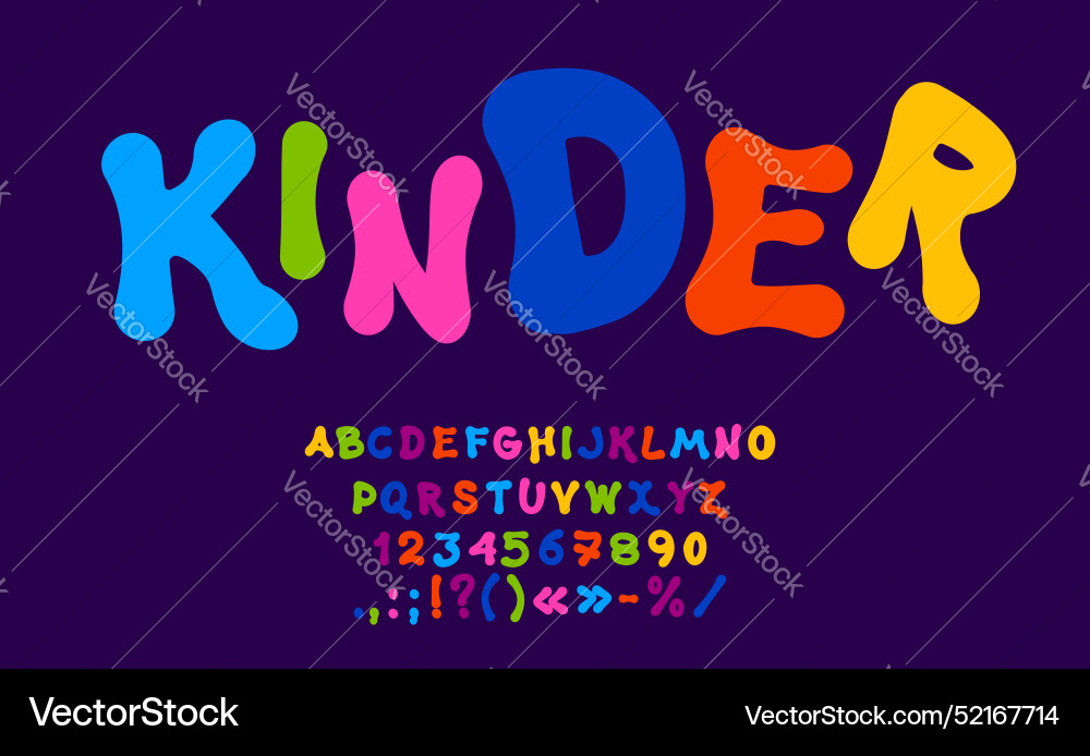 Funky font funny cute type cartoon game alphabet Vector Image