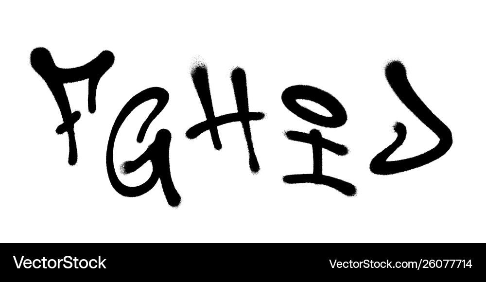 Graffiti spray font alphabet with a in black Vector Image