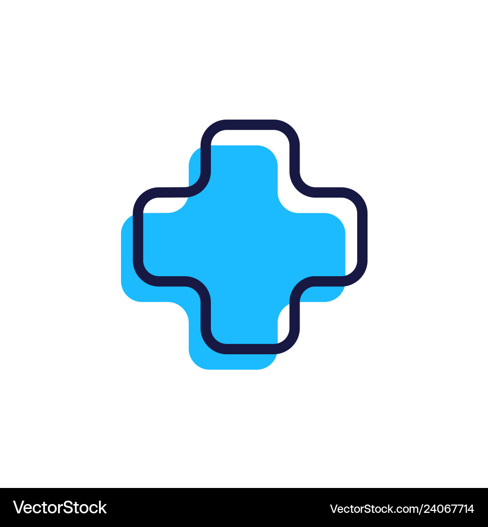 Medical logo icon line outline Royalty Free Vector Image
