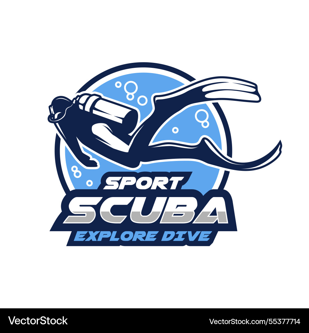 Scuba diving logo design Royalty Free Vector Image
