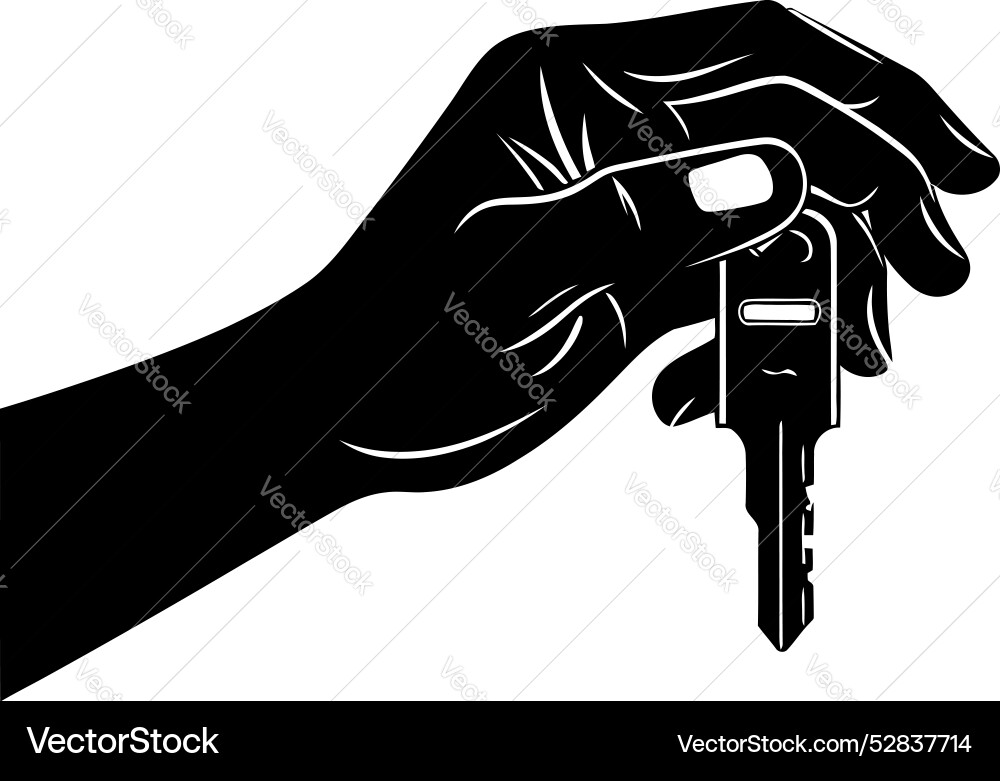 Secure hold key in hand icon access granted Vector Image
