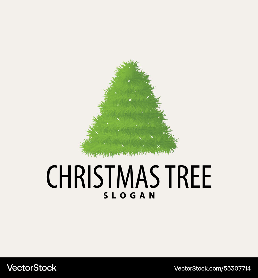 Simple christmas tree logo design with abstract Vector Image