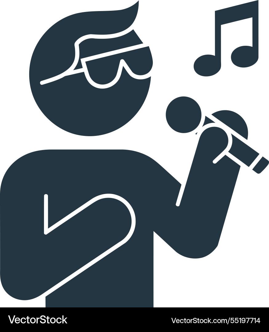 Singer Performance Entertainment-Ikone Lizenzfreier Vektor