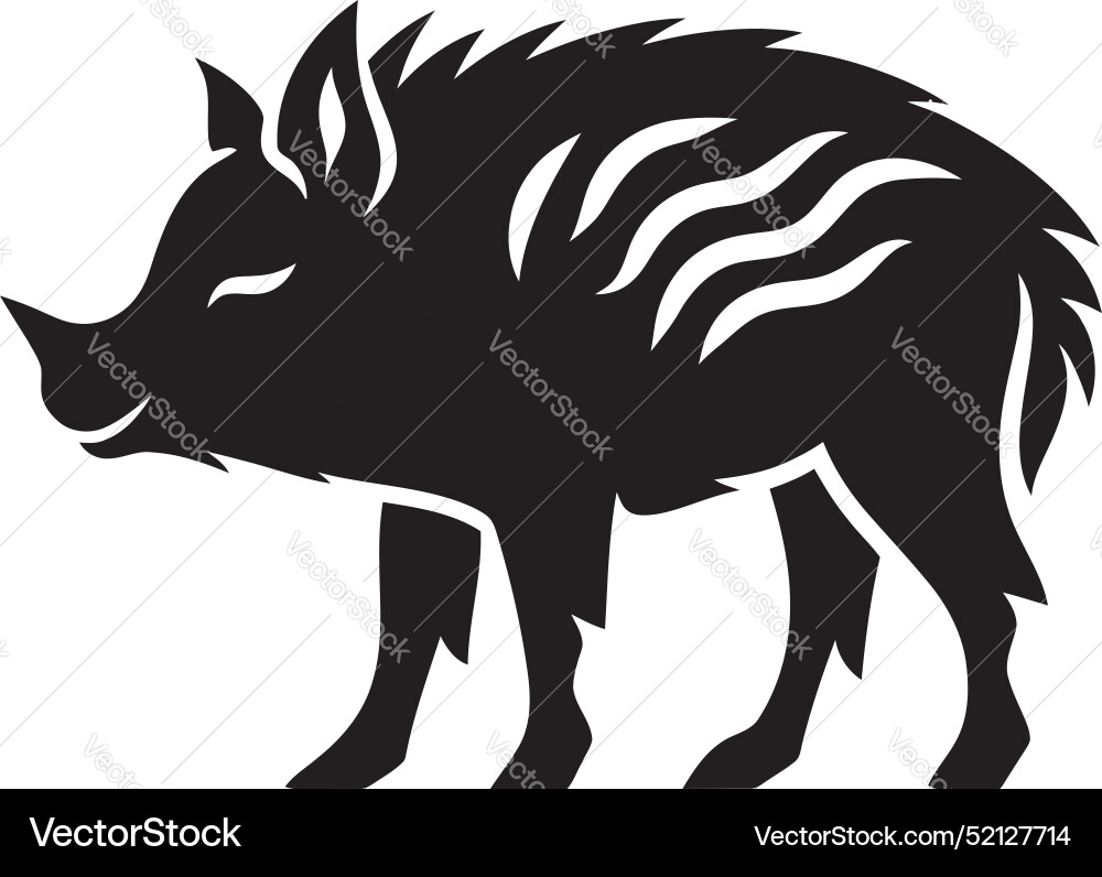 Wrathful roar wild boar icon razorback rampage Vector Image