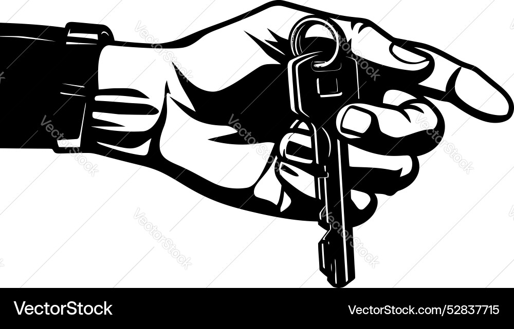 Access granted hand and key symbol Royalty Free Vector Image