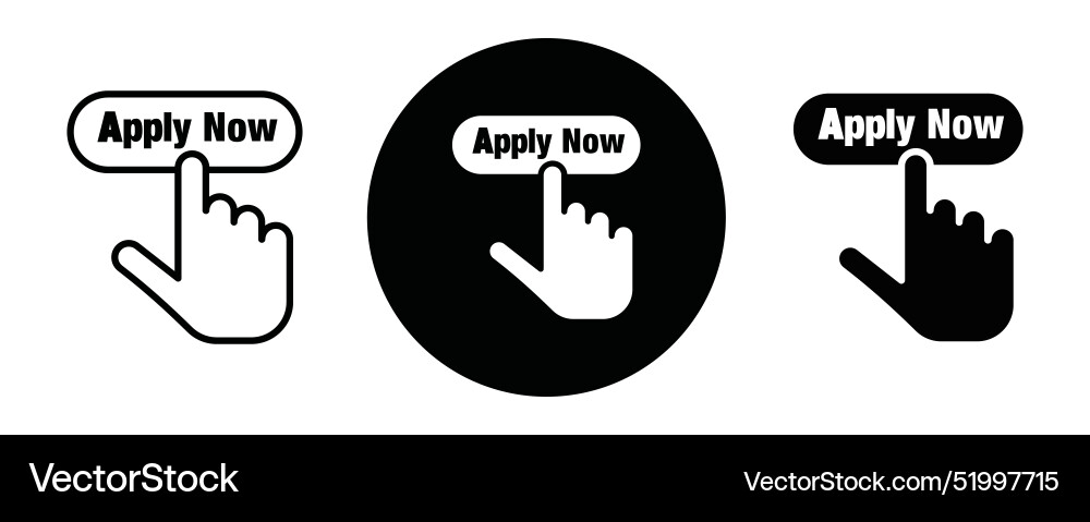 Apply now outline icon collection or set Vector Image