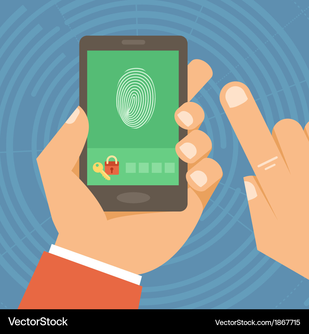 Mobile phone security Royalty Free Vector Image