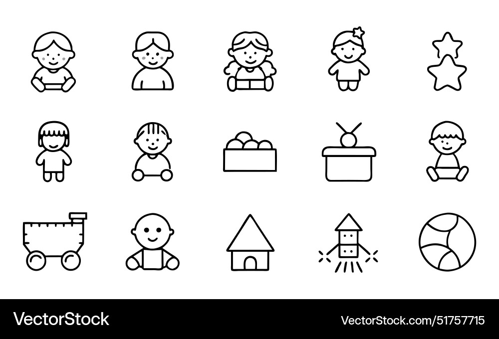 Preschool abilities and child items editable Vector Image