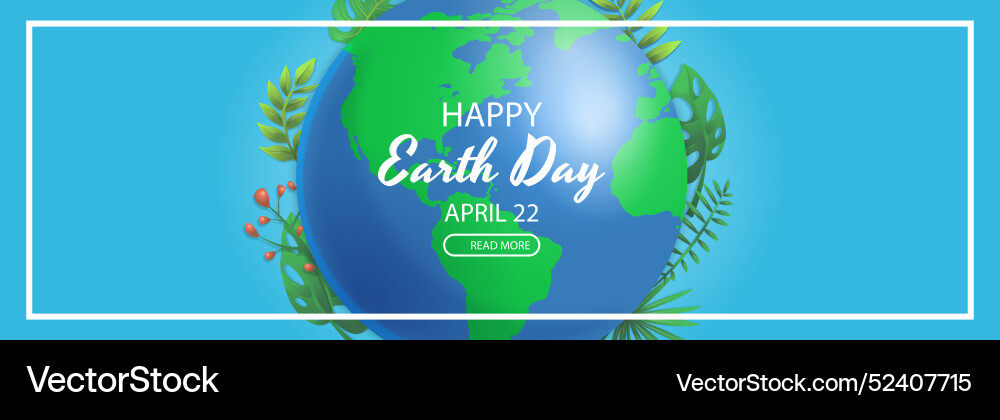 Realistic earth day horizontal banners set Vector Image