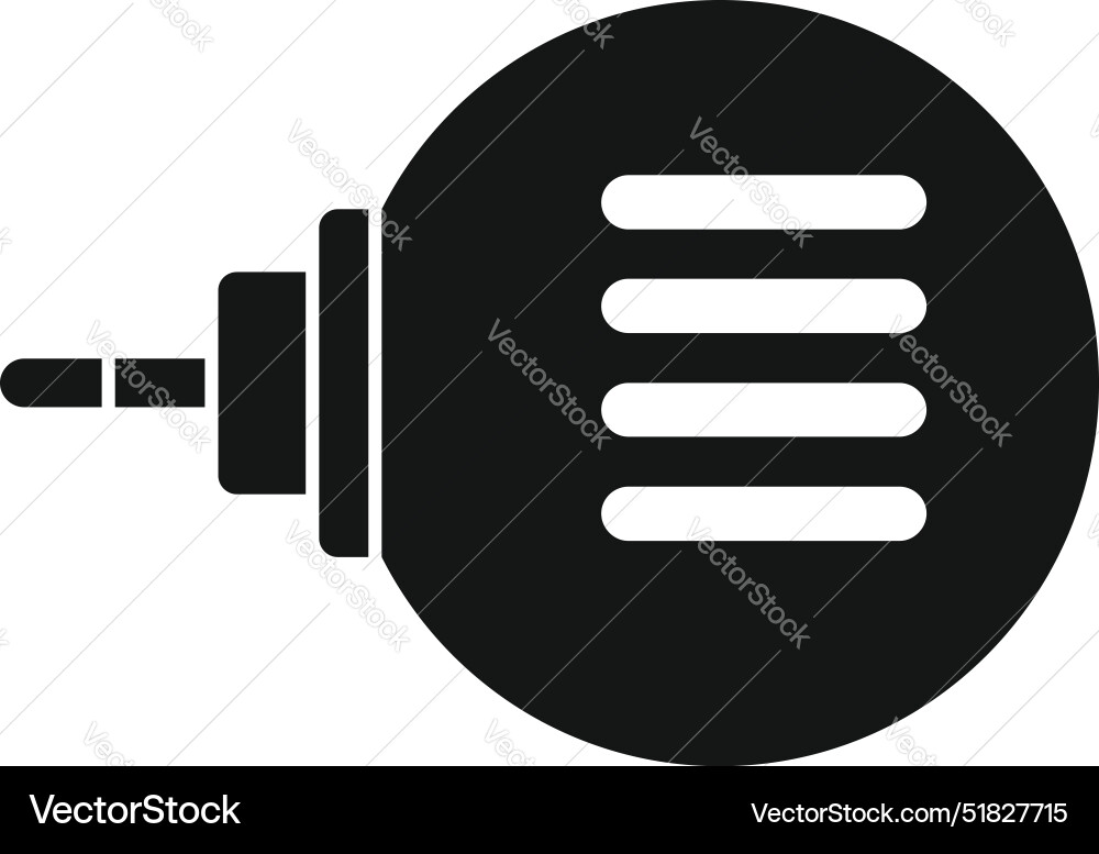 Small round microphone with audio jack icon simple