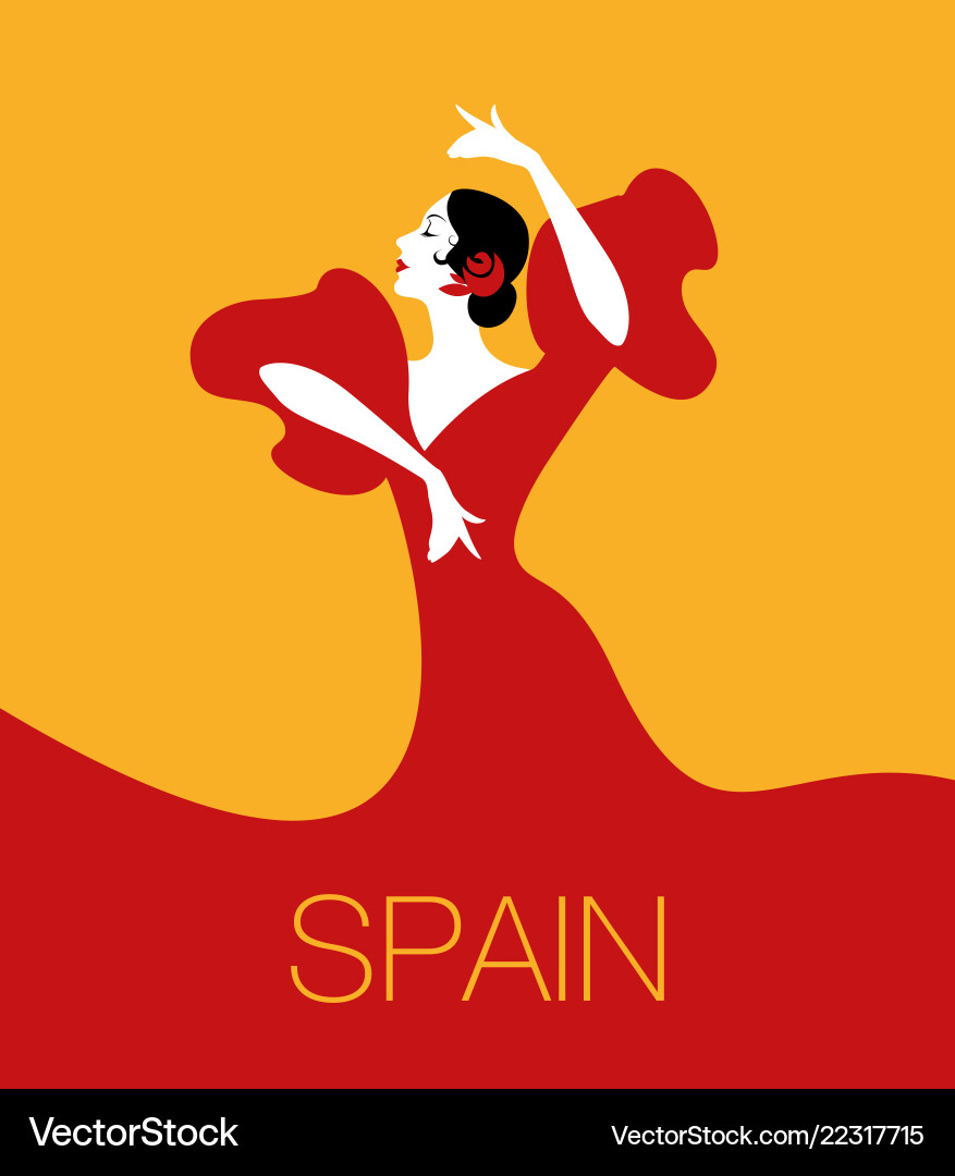 Spanish flamenco dancer Royalty Free Vector Image