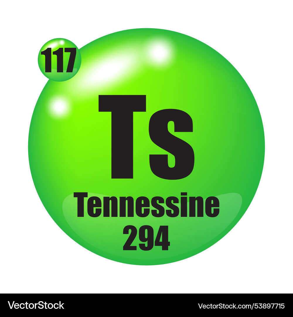 Tennessine icon ts chemical element atomic number Vector Image