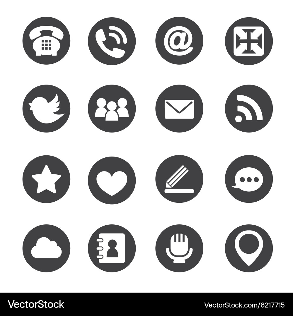 Web communication icons internet set Royalty Free Vector