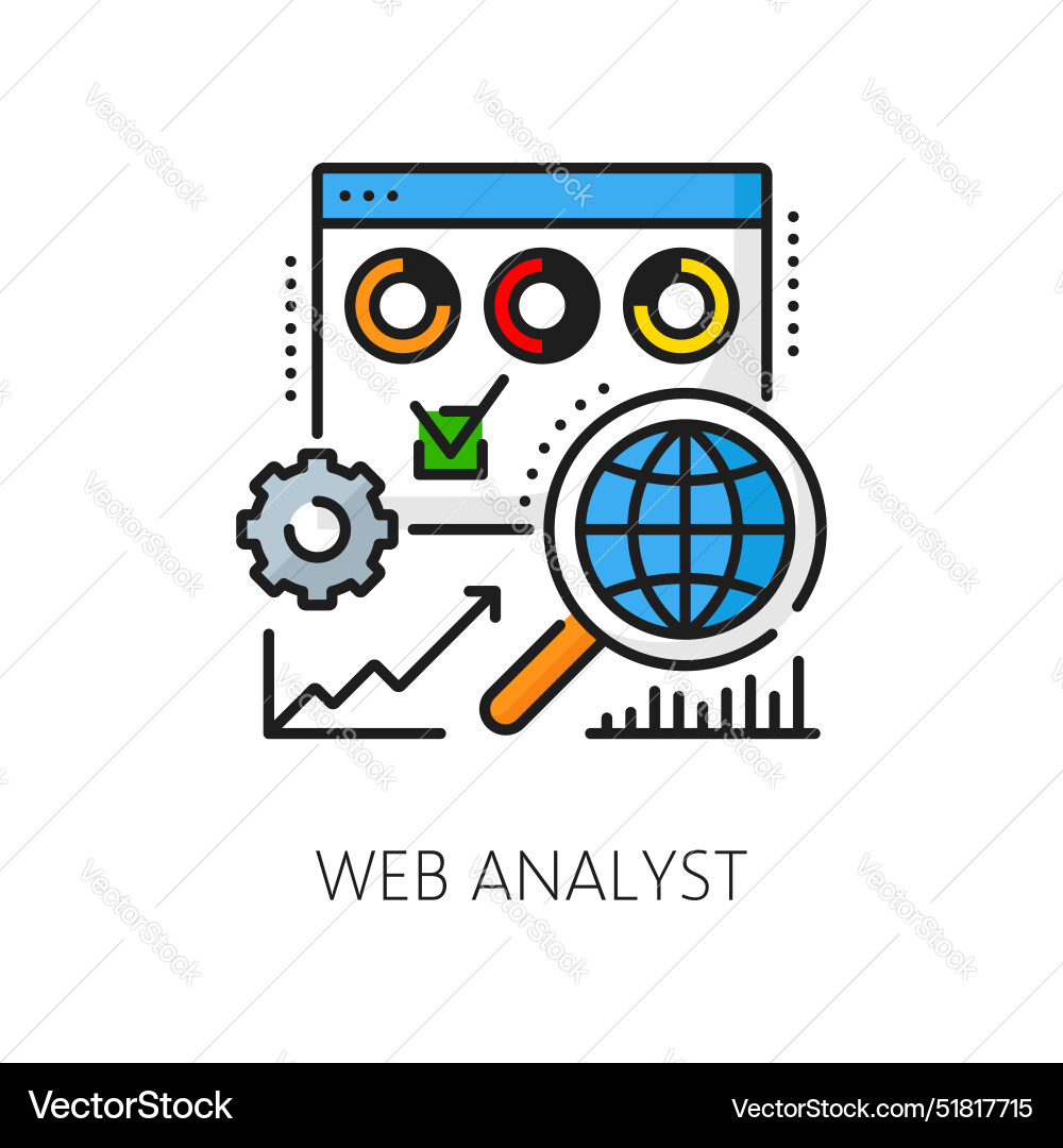 Web development analyst it specialist line icon Vector Image