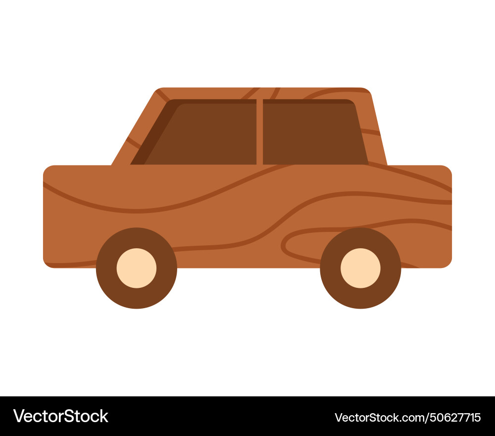 Wooden car toy Royalty Free Vector Image - VectorStock