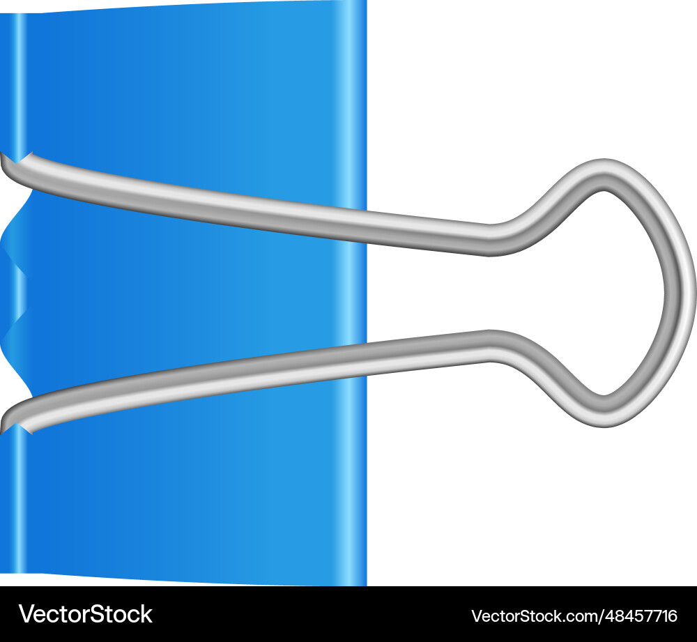 Binder clip mockup metallic clamp office attach Vector Image