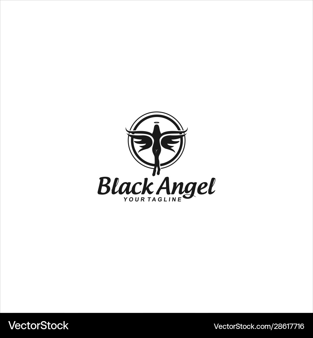 Black angel logo template Royalty Free Vector Image