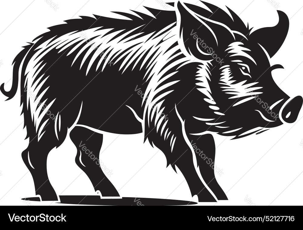 Boar battalion iconic emblem design timber Vector Image