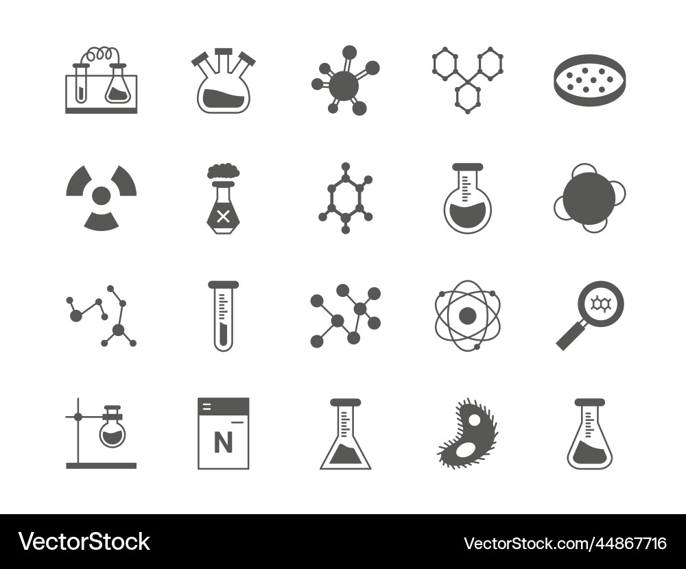 Chemistry Lab & Research Icons Royalty Free Vector Image