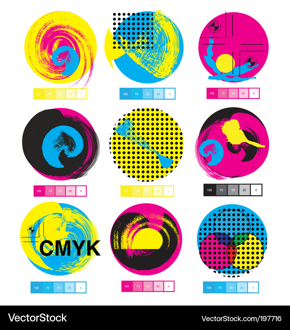 Cmyk logos Royalty Free Vector Image - VectorStock