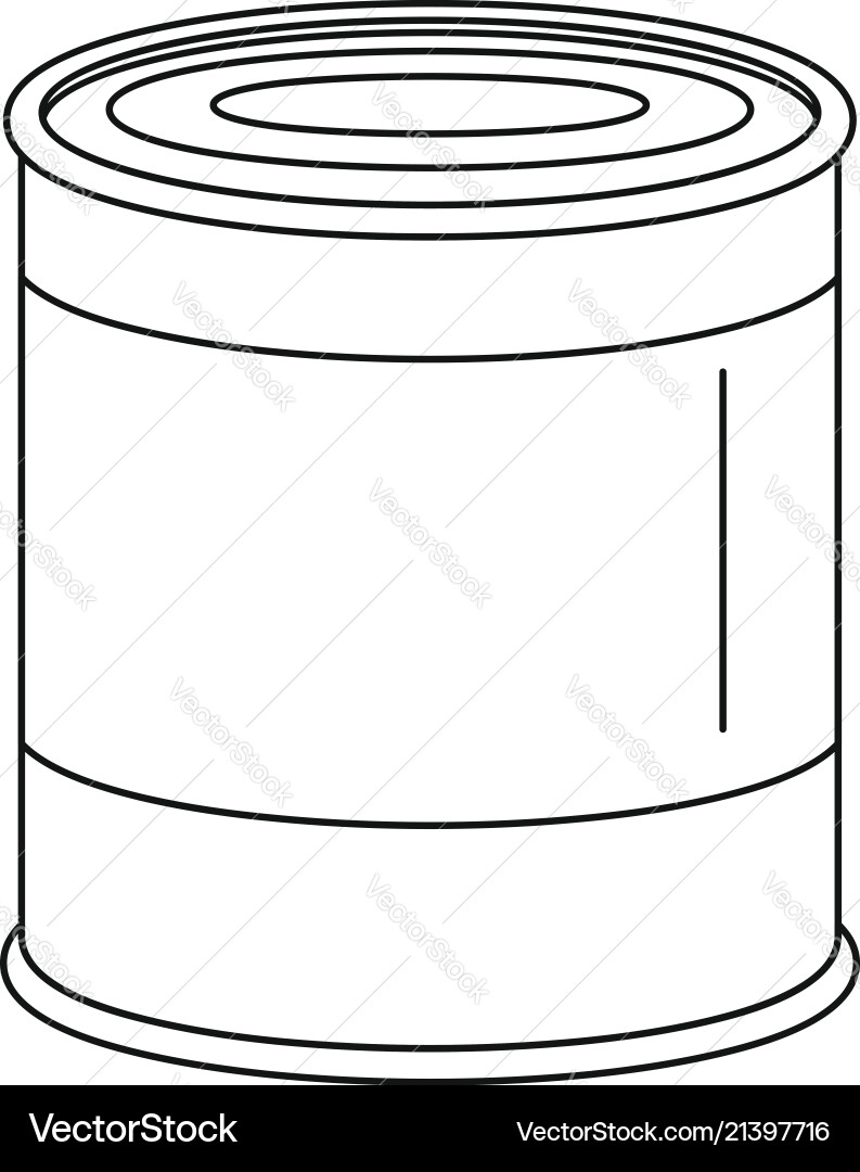Food tin can icon outline style Royalty Free Vector Image
