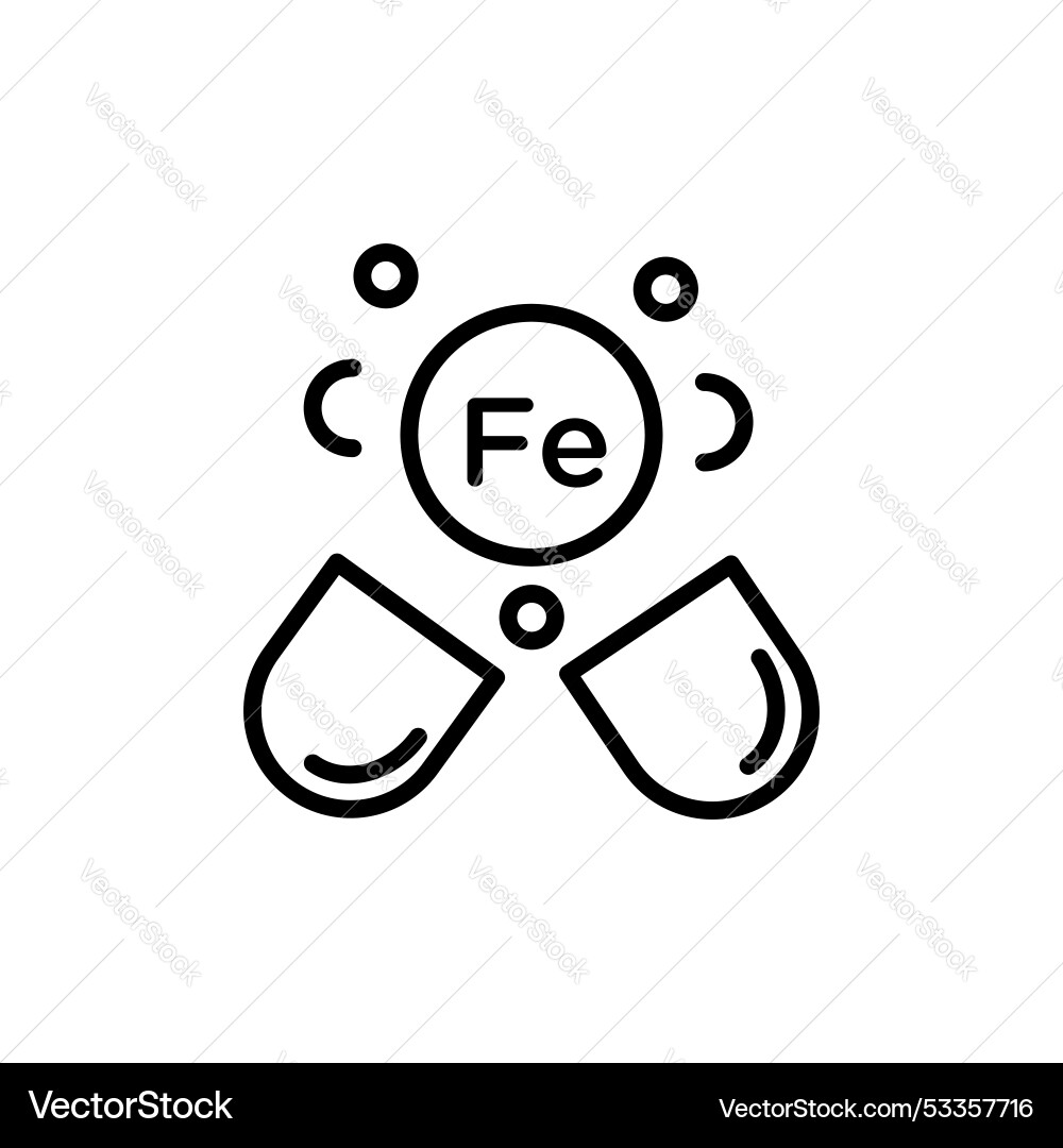 Iron capsule icon set fe vitamin and nutrient Vector Image