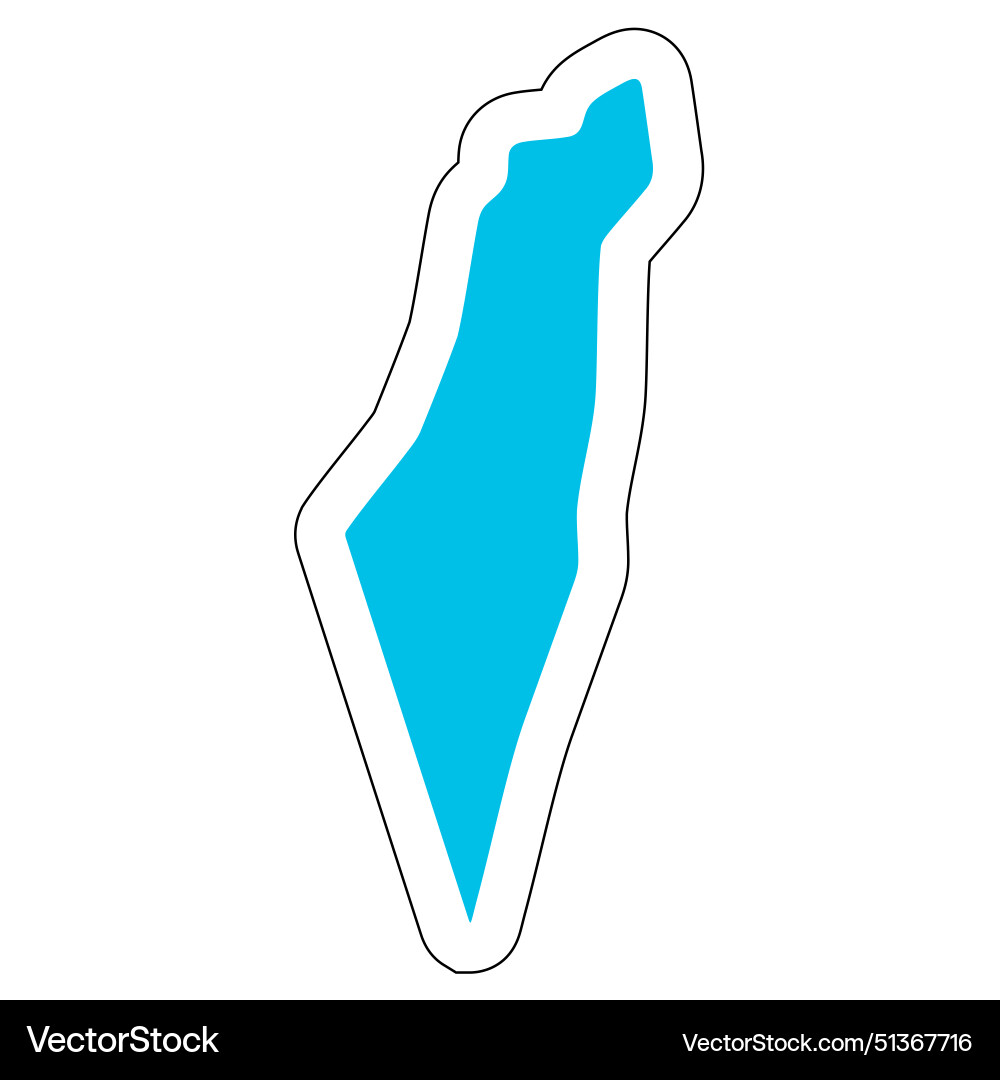 Israel country map sticker Royalty Free Vector Image