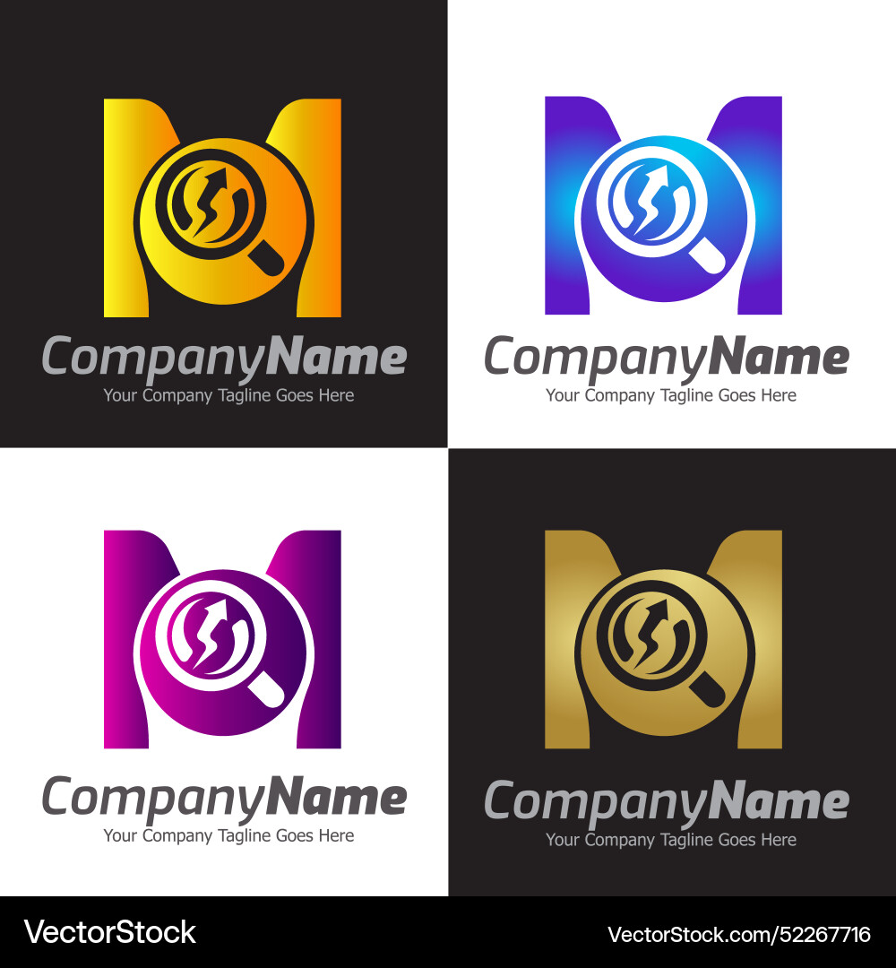 Letter m logo template colorful Royalty Free Vector Image