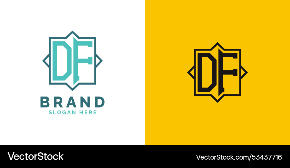 Modern df monogram logo design initial letter Vector Image