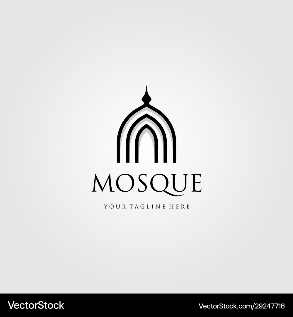 Mosque logo simple luxury icon design Royalty Free Vector